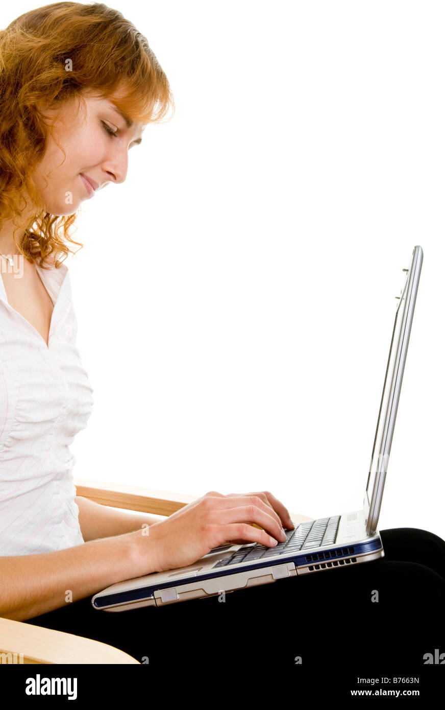 woman with laptop Stock Photo - Alamy
