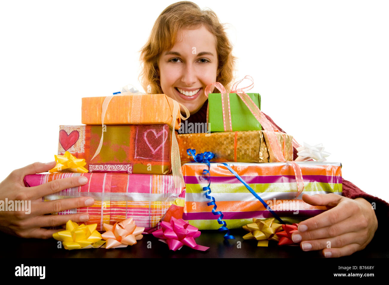 woman with presents Stock Photo - Alamy