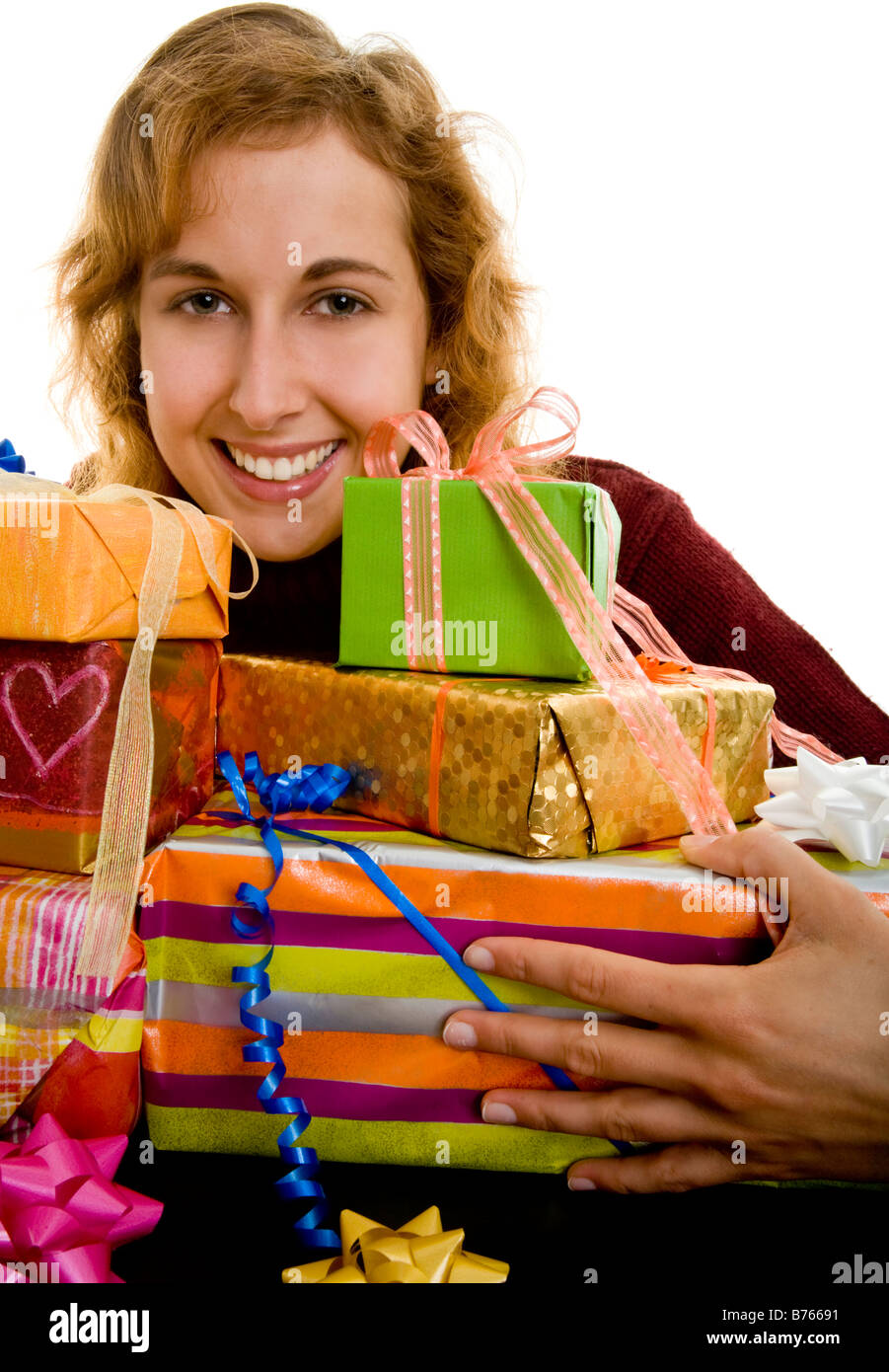woman with presents Stock Photo - Alamy