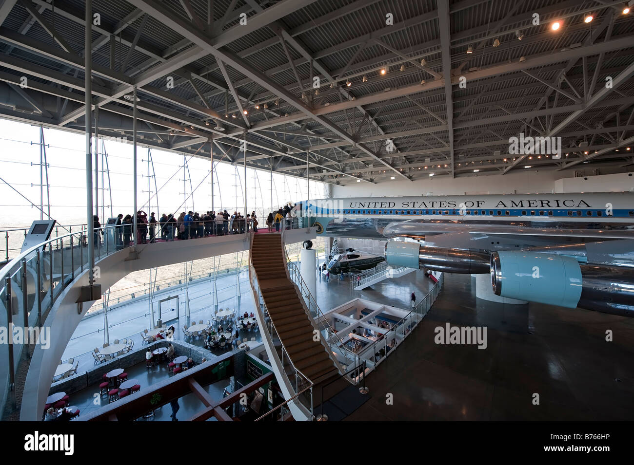 Visitors boarding Air Force One at the Ronald Reagan Library in Simi ...