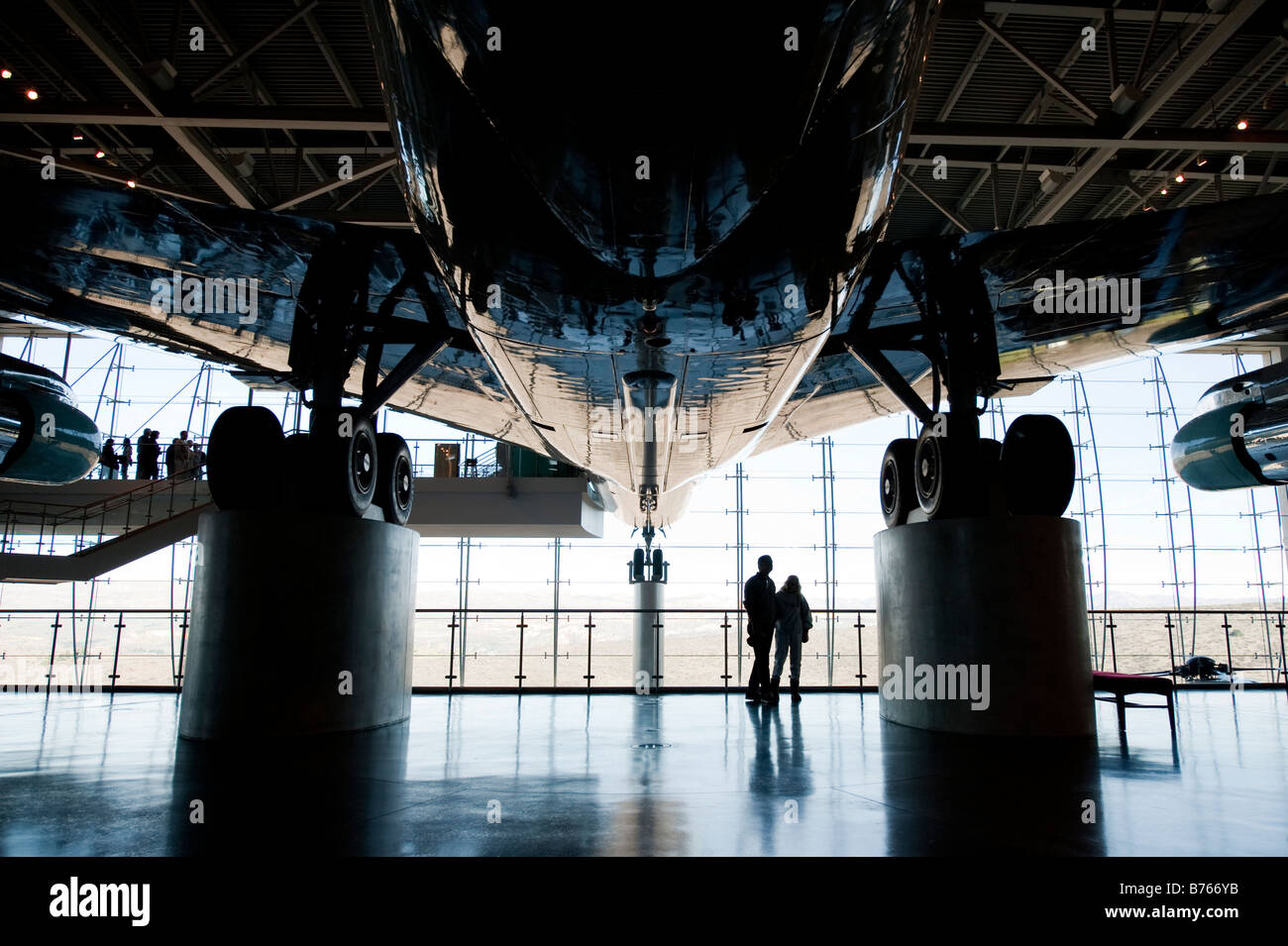 Visitors underneath Air Force One at the Ronald Reagan Library in Simi ...