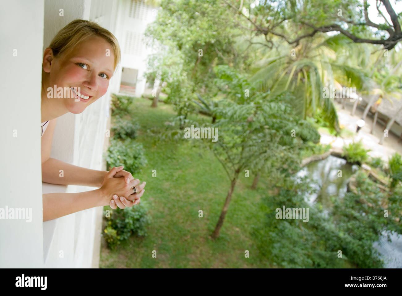 girl on the window Stock Photo - Alamy