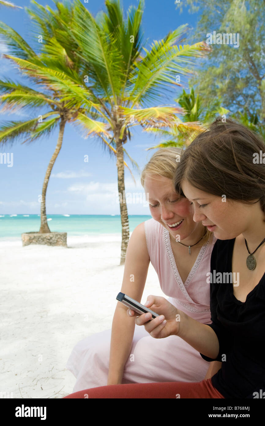 friends calling on the beach Stock Photo - Alamy