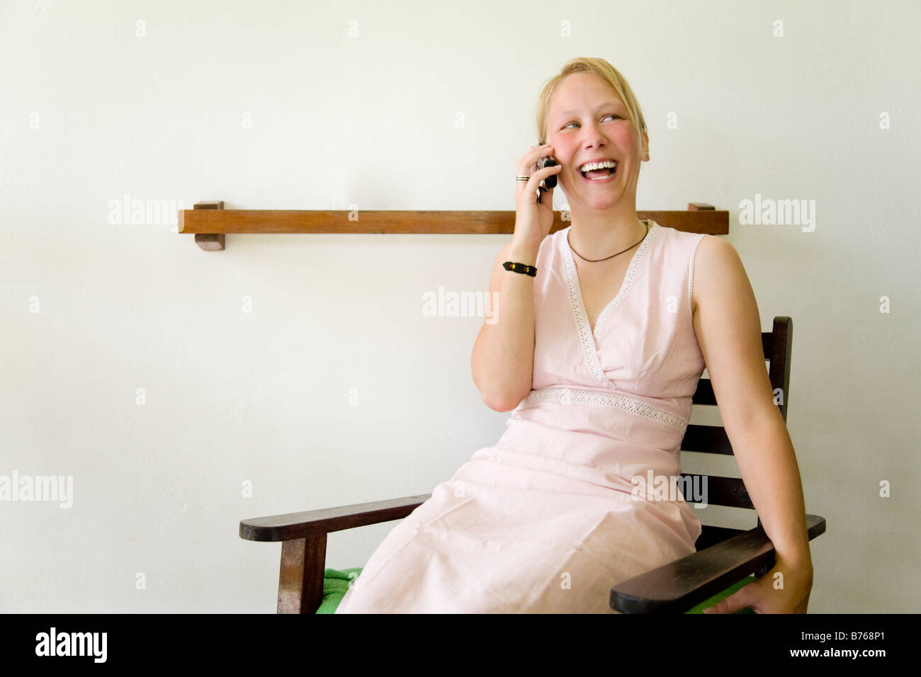blond girl calling Stock Photo - Alamy