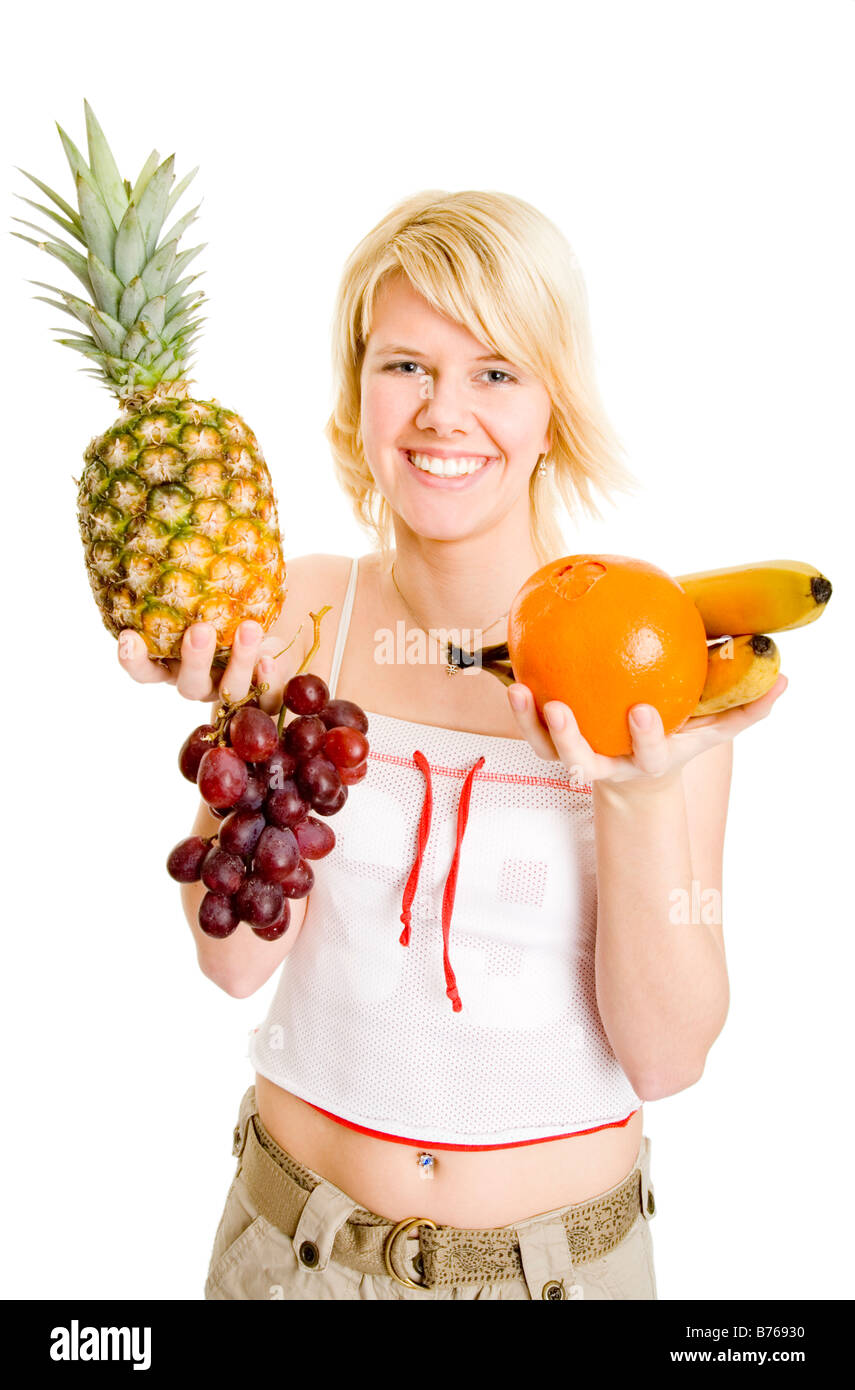 Woman ananas fruits hi-res stock photography and images - Alamy