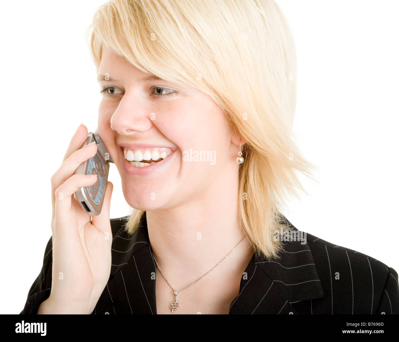 blond woman calling Stock Photo - Alamy