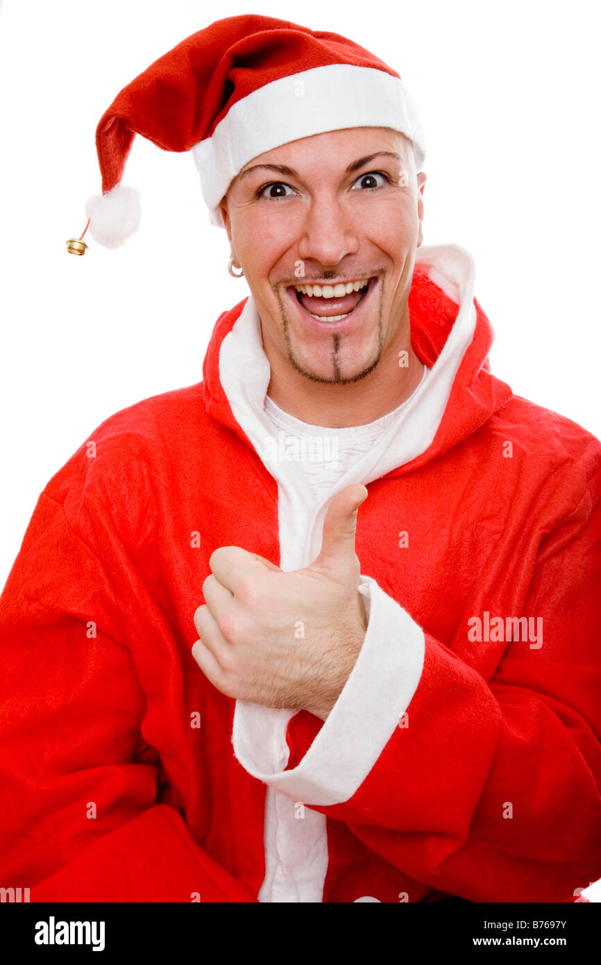santa claus concerned smiling Stock Photo - Alamy