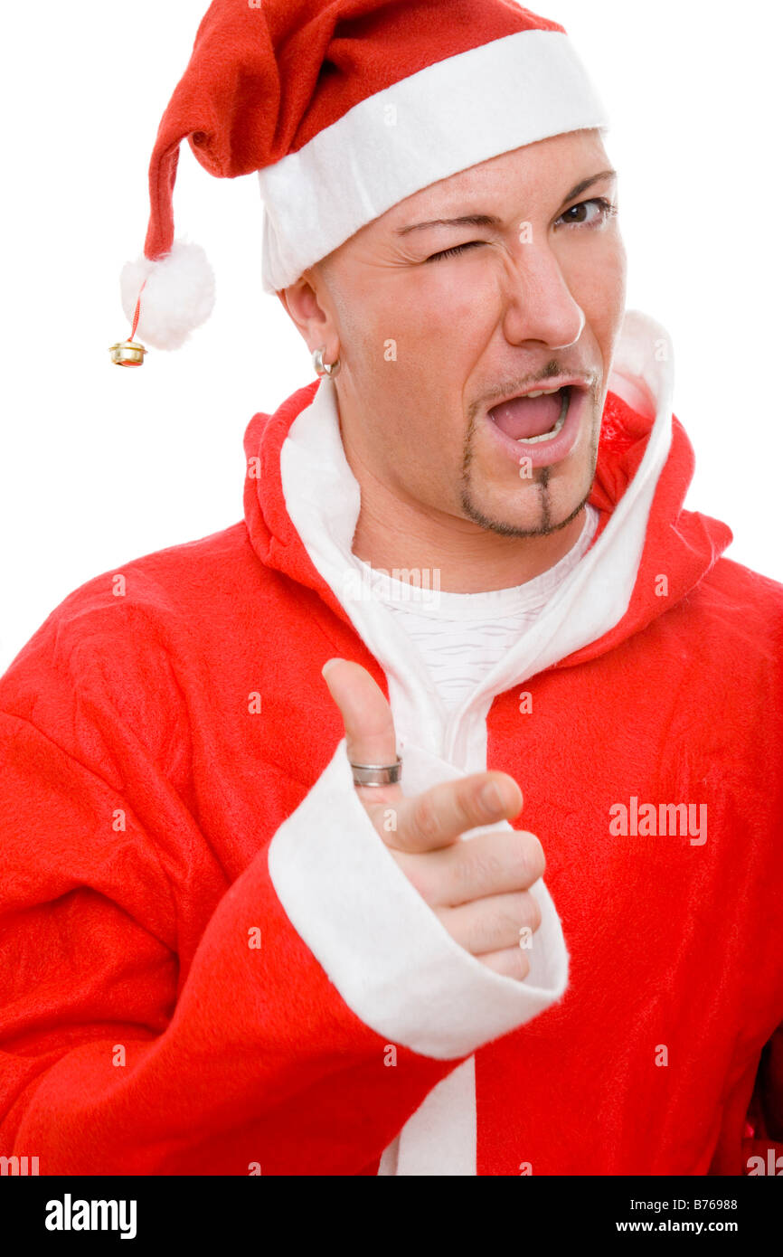 santa claus winking Stock Photo - Alamy