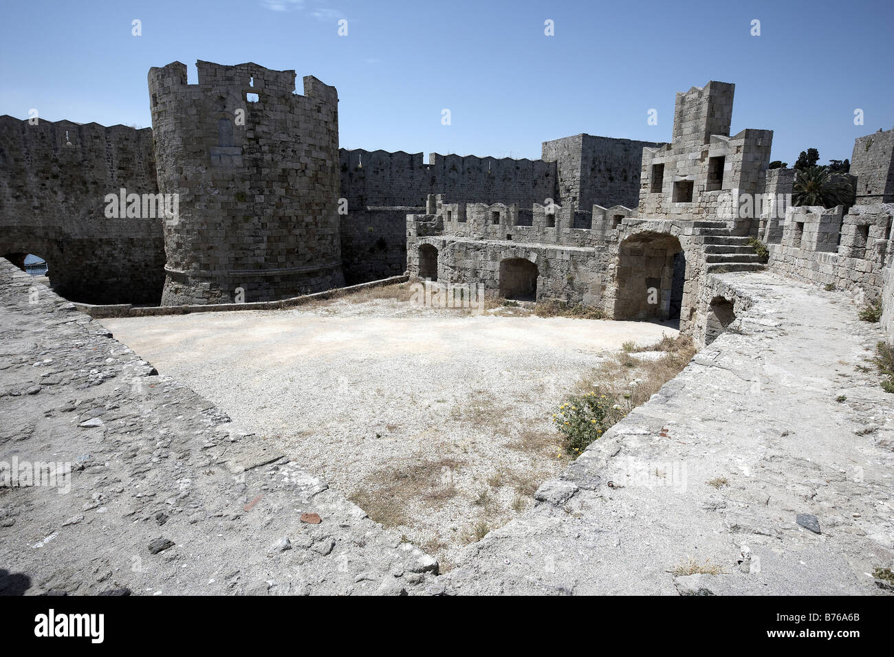 The old city walls of Rodos Island of Rhodes Greece Stock Photo - Alamy