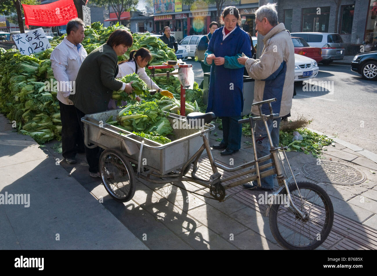 Vendor Of Cabbage Beijing China Stock Photo - Alamy