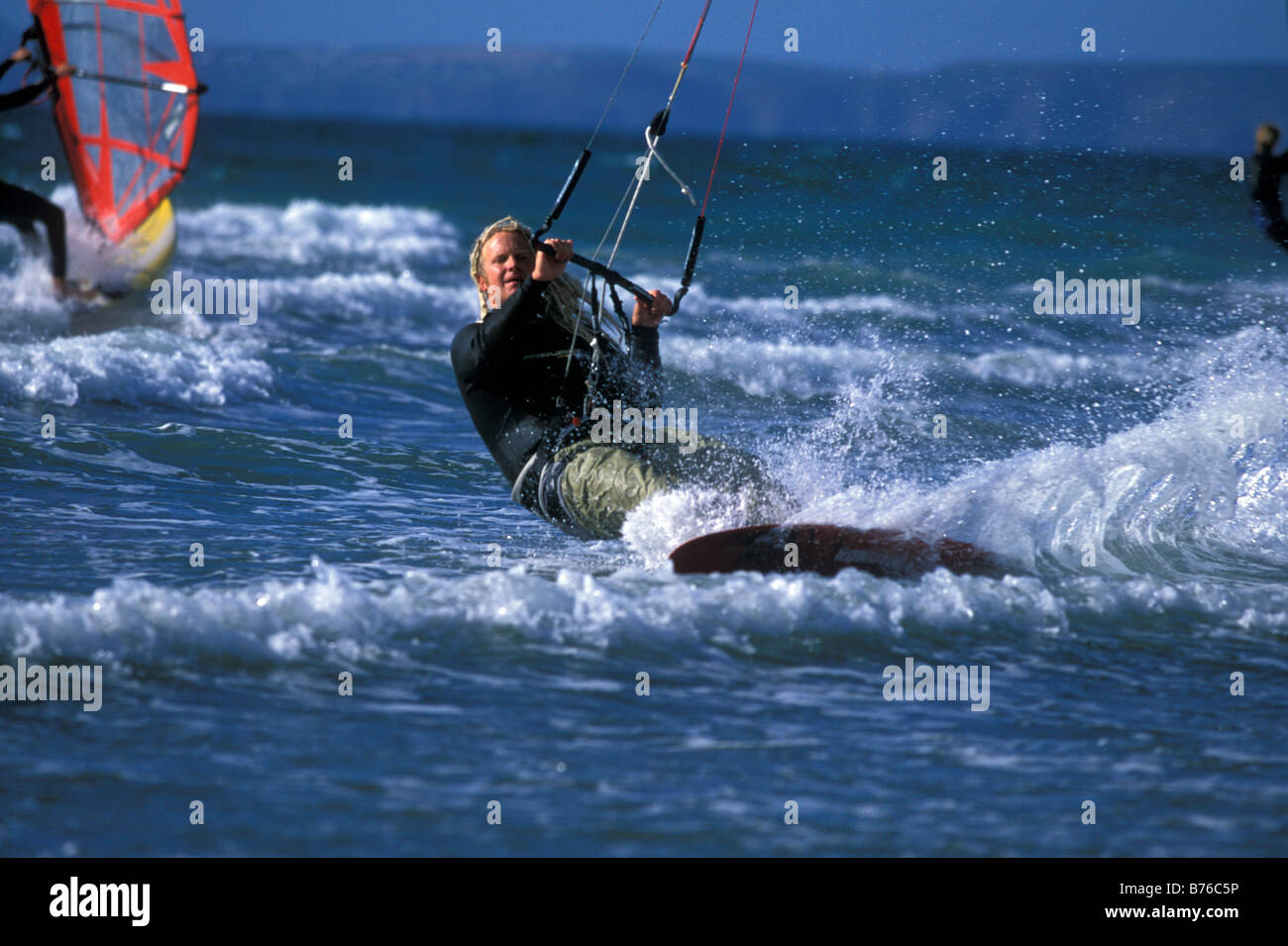Ben Hanbury kitesurfing Broad Haven Pembrokeshire Stock Photo - Alamy