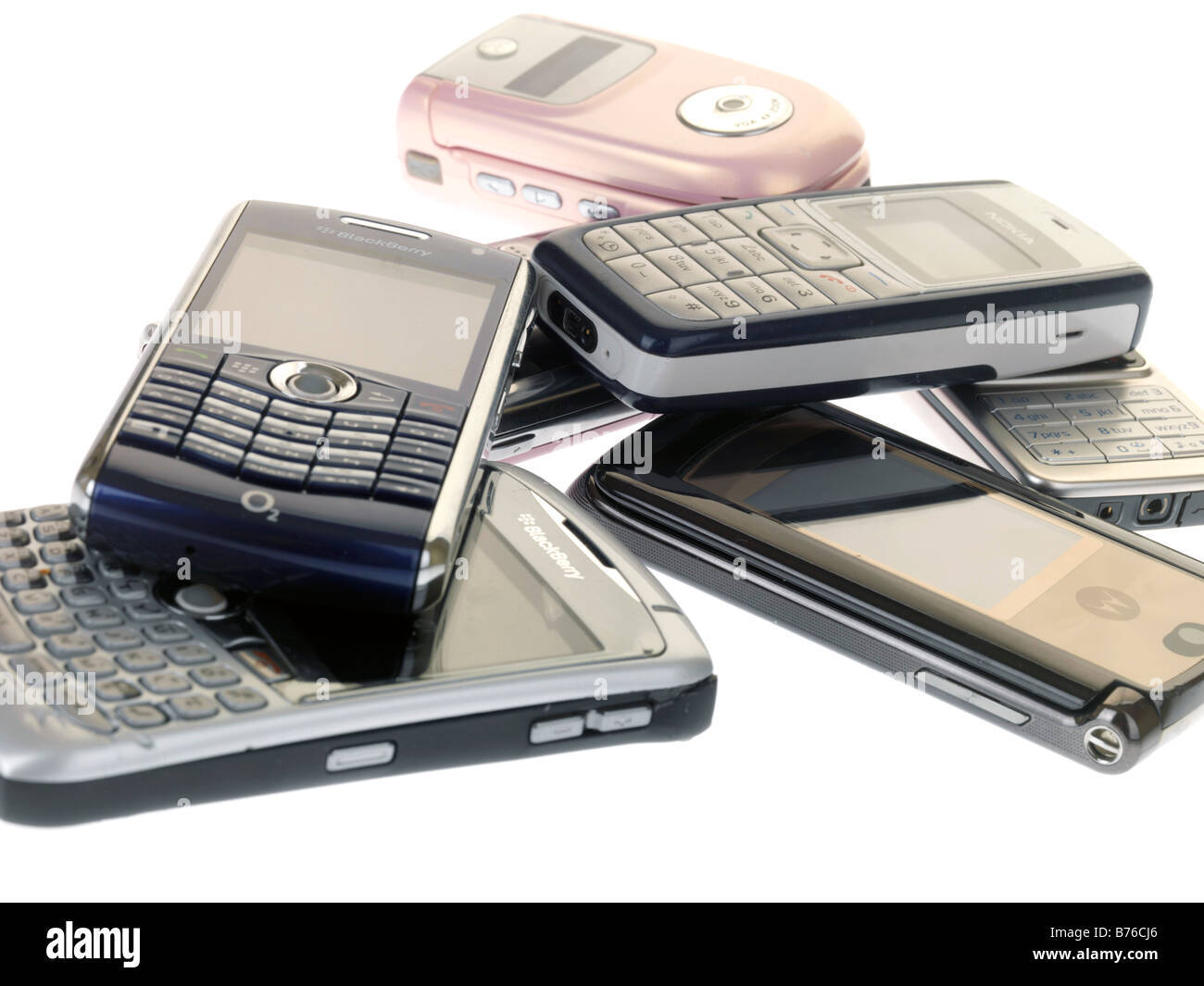 Collection or Pile of Old Yesterdays Technology Mobile Cell Phones Out ...