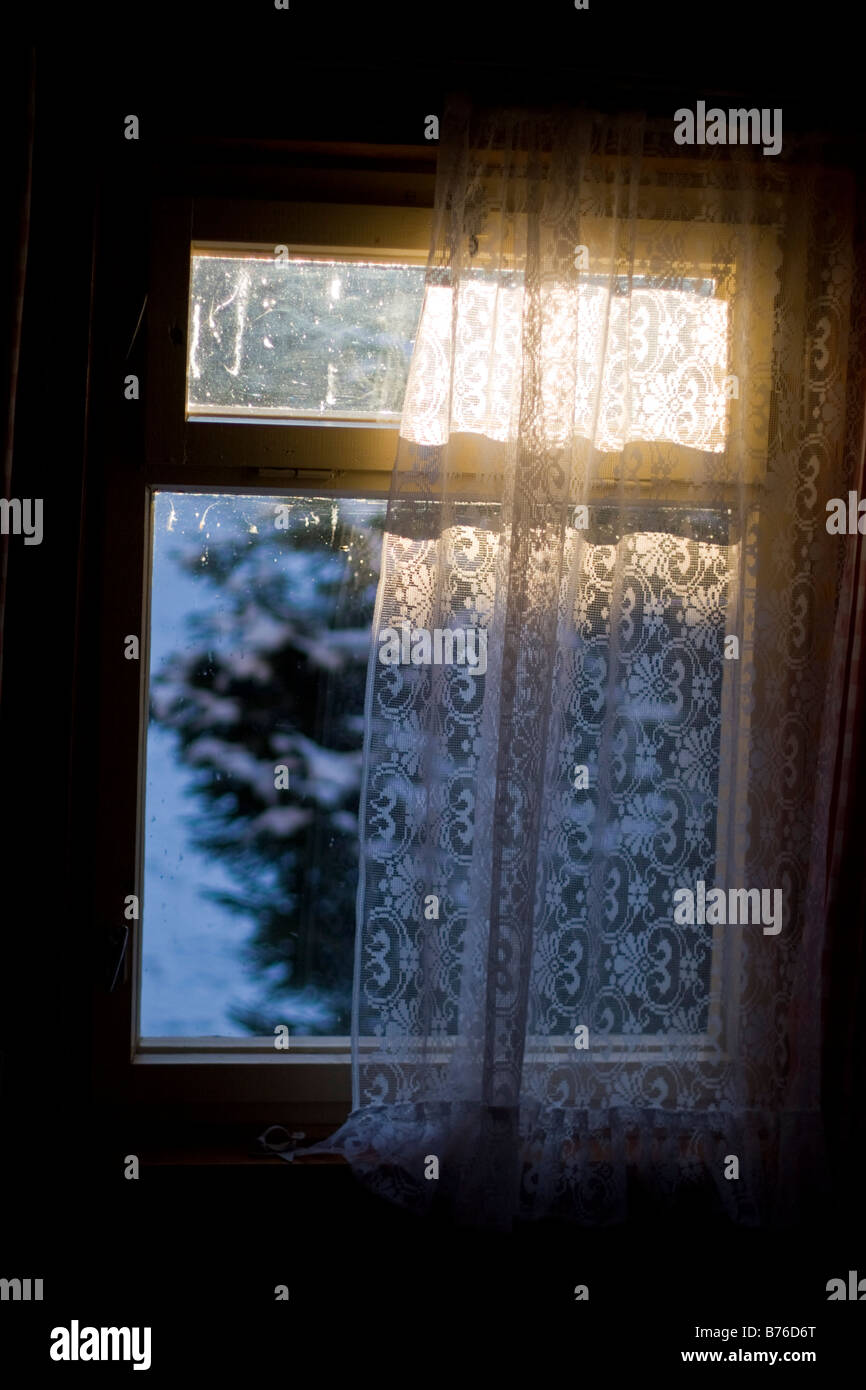 Winter window, Poland Stock Photo - Alamy