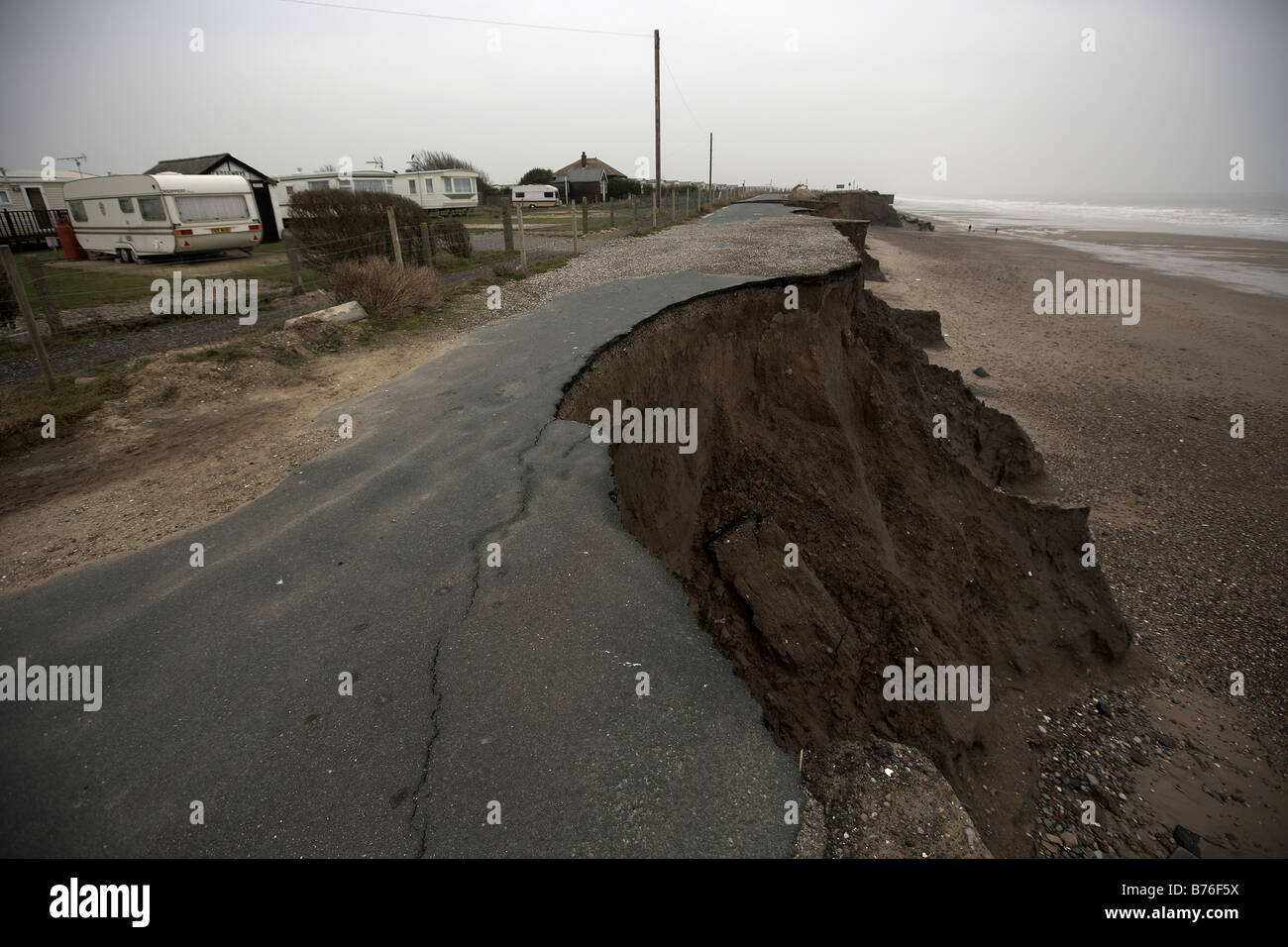 Coastal erosion cliffs houses road hi-res stock photography and images ...
