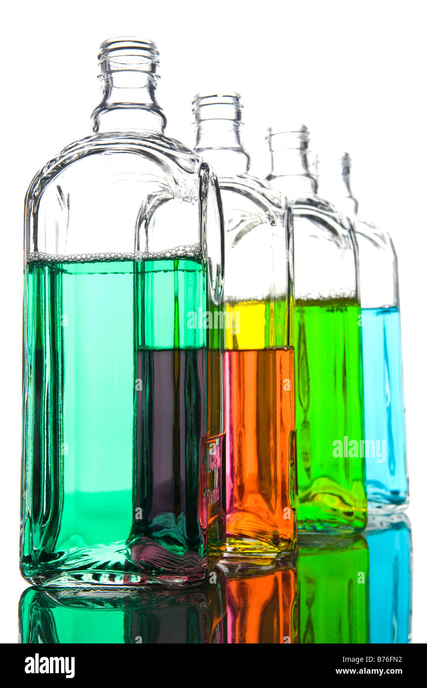 object on white Bottle with liquid Stock Photo - Alamy