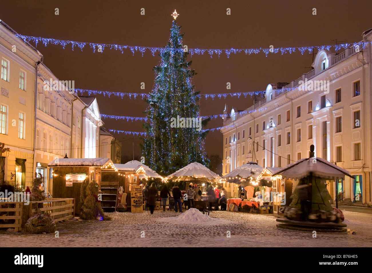 Christmas Market in Tartu Town Hall Square Estonia Europe Stock Photo ...