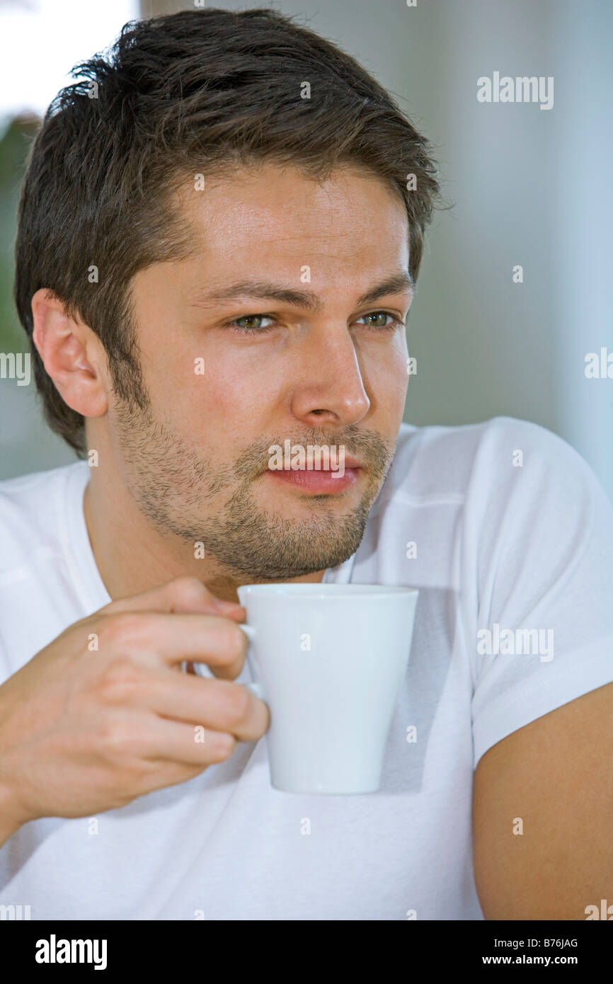 man having breakfast Stock Photo - Alamy