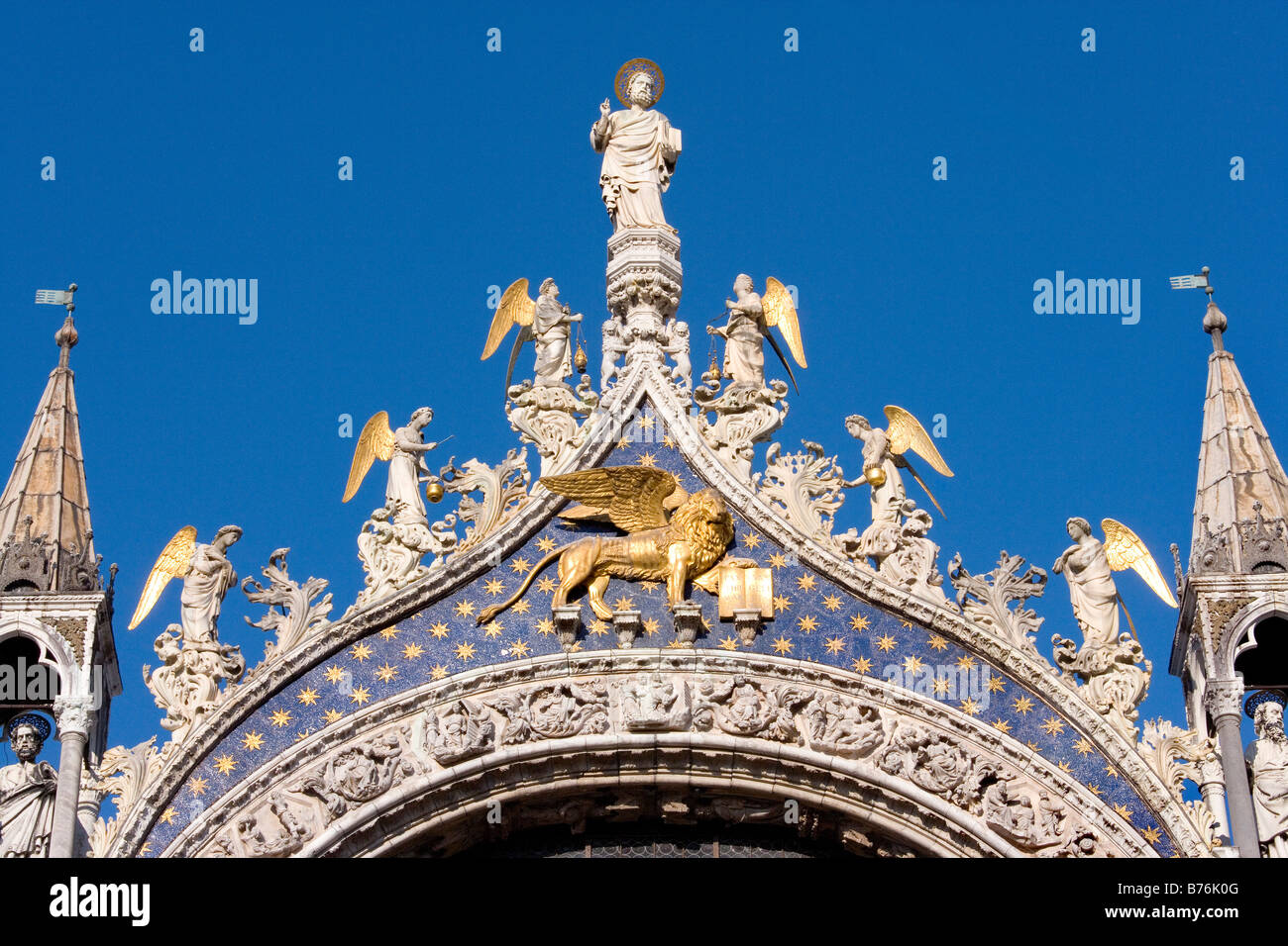Detail, St Marks Lion, St Marks Basilica, Venice, Veneto, Italy Stock ...