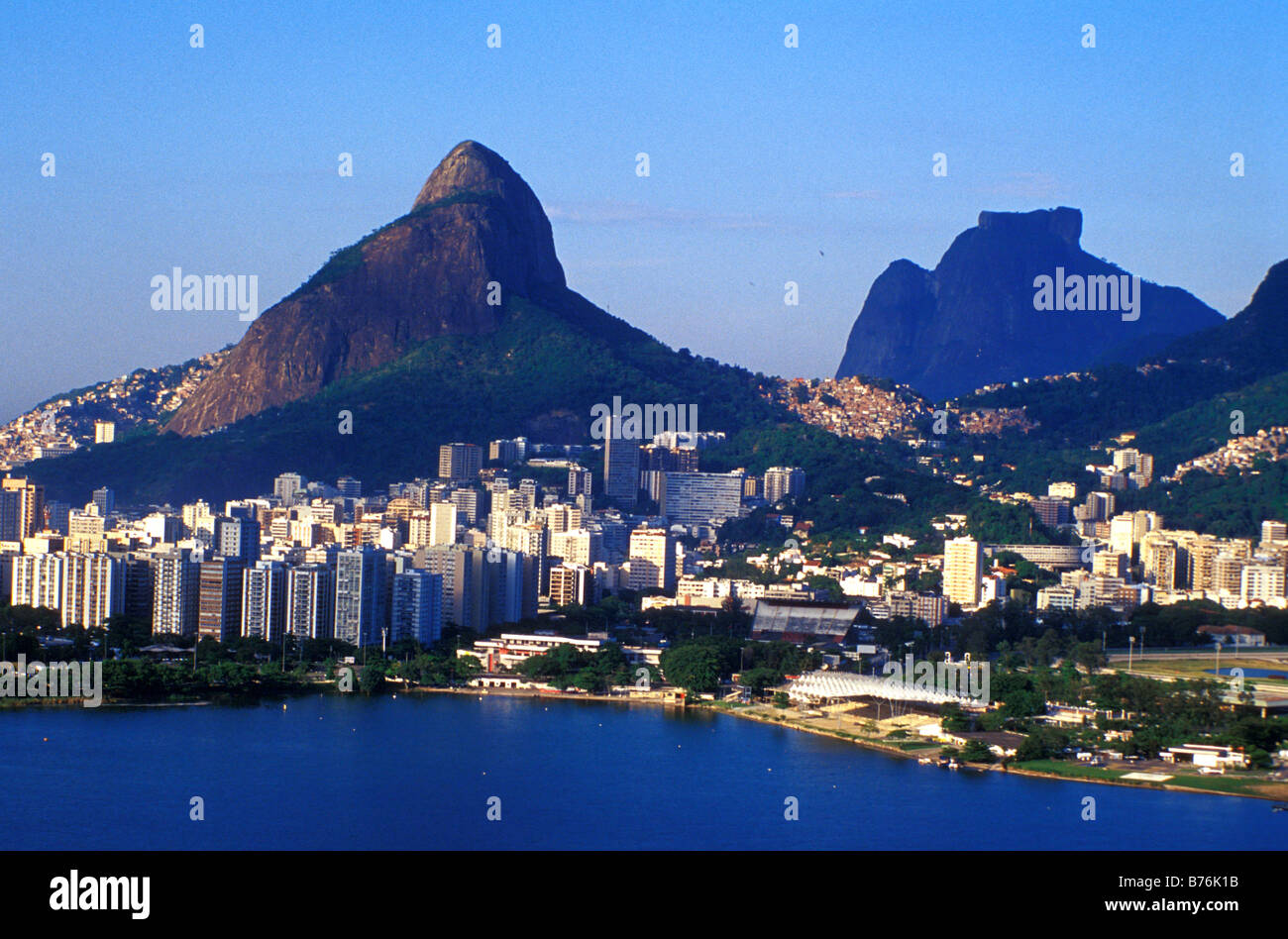dois irmaos pedra gavea from parque da catacumba rio de janeiro brazil ...