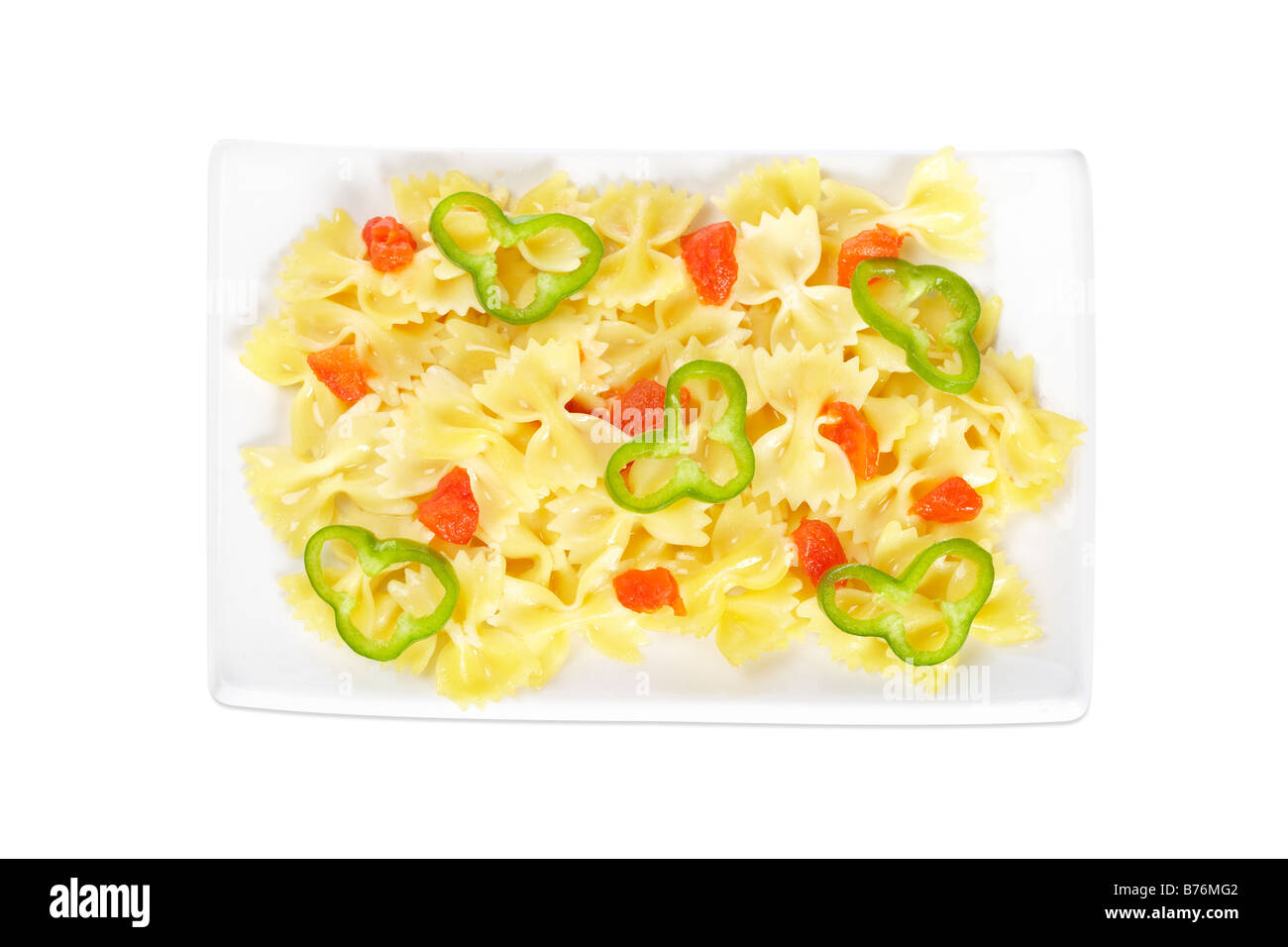 Freshly cooked plate of italian pasta just for eating isolated on white ...