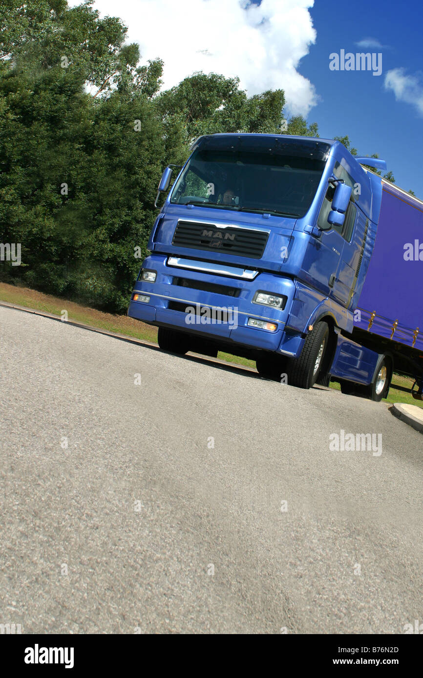 Truck on a British road Stock Photo - Alamy