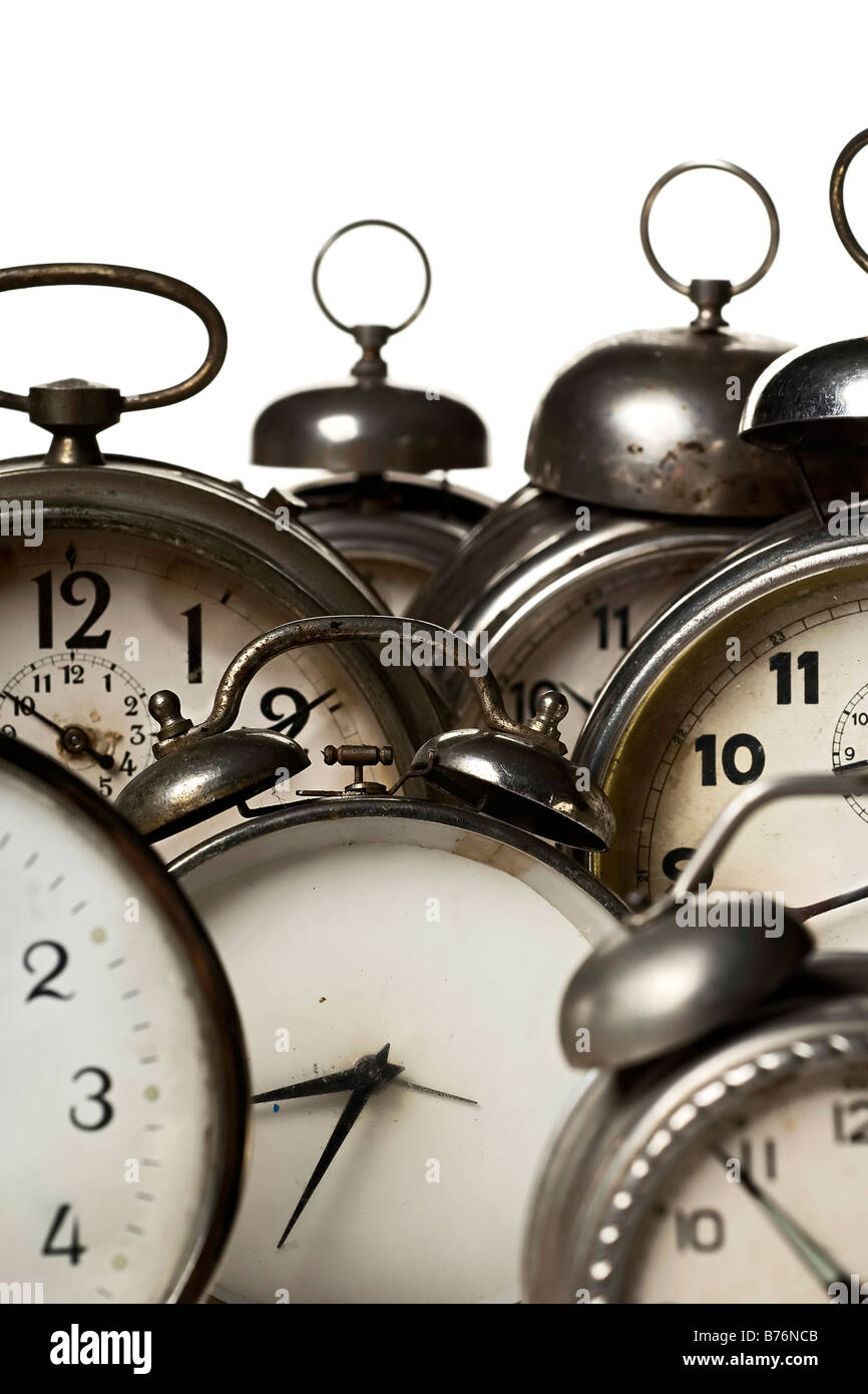 collection of alarm clocks Stock Photo - Alamy