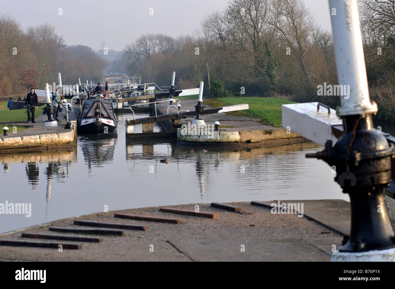 Hatton Locks in winter, Warwickshire, England, UK Stock Photo - Alamy