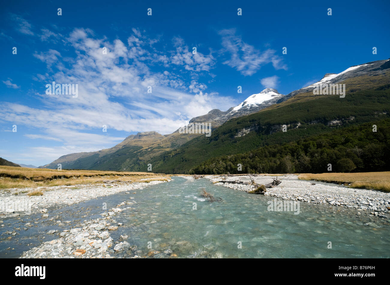 The Mount Earnslaw range from the Rees Valley, Rees Dart track, Mount ...