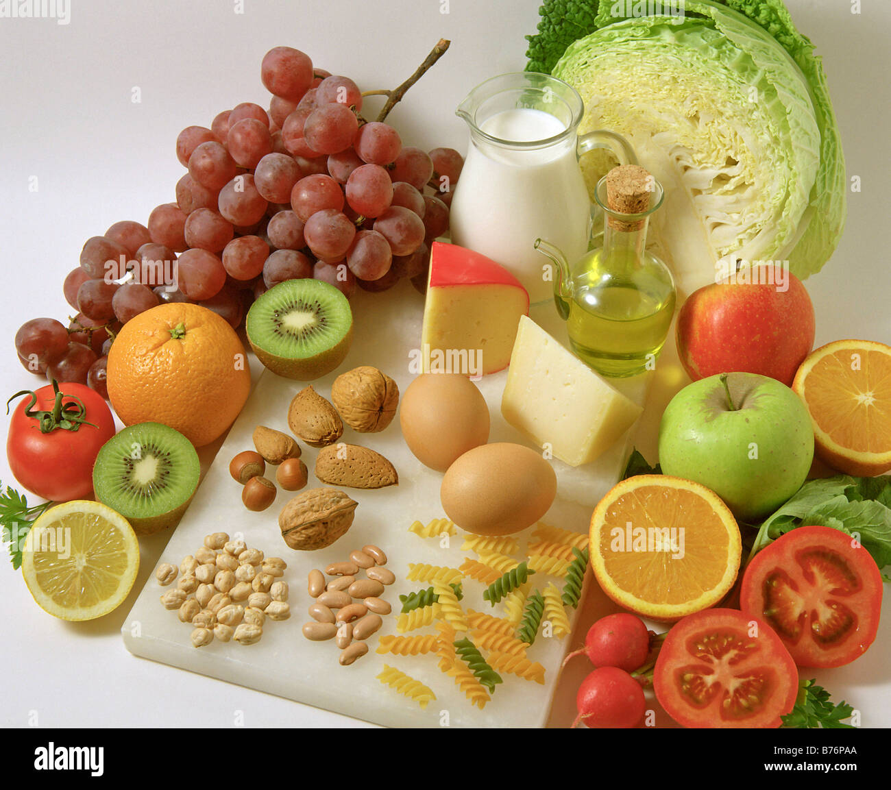 Legumes nuts vegetables fruits milk egg hi-res stock photography and ...