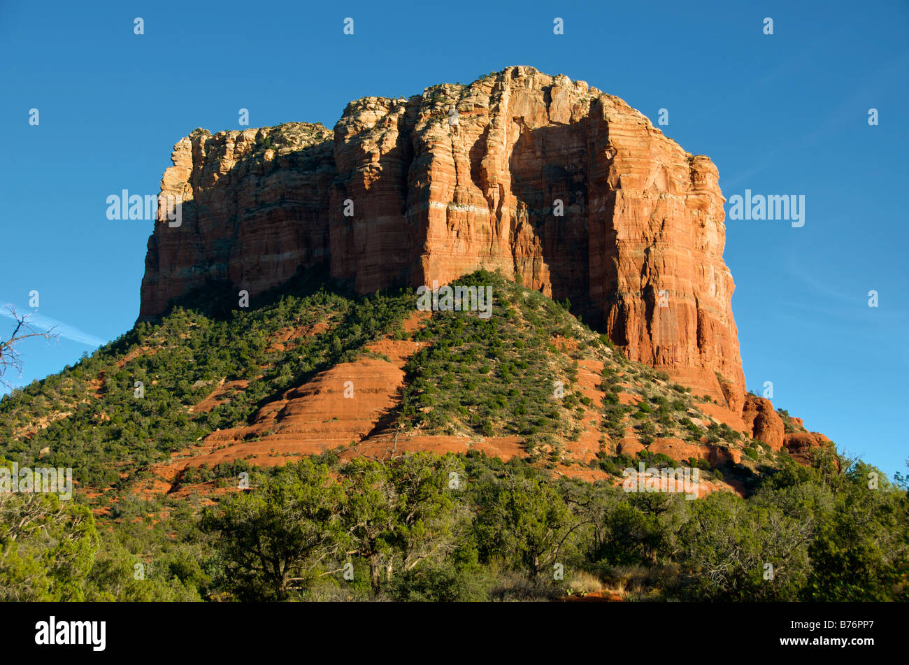 Bell red rock butte formation at sunset Sedona Arizona USA Stock Photo ...