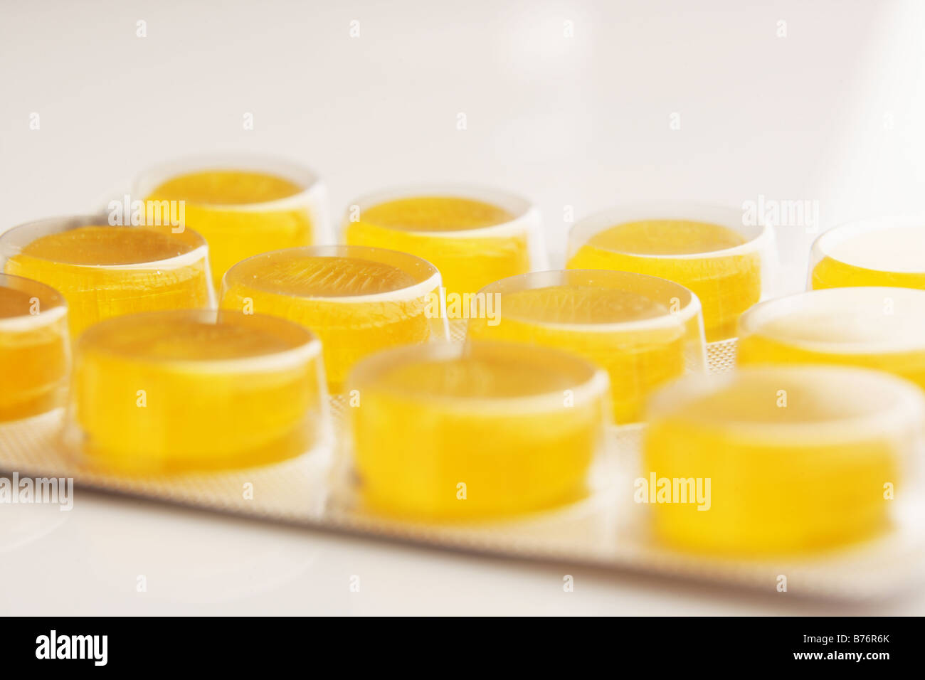 yellow tablets in plastic pack Stock Photo - Alamy