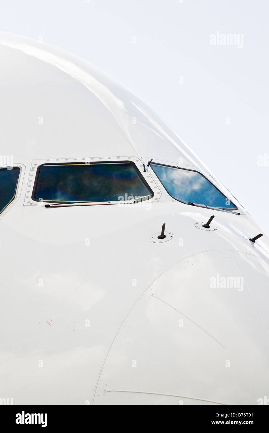 Airbus A380 cockpit windows Stock Photo - Alamy