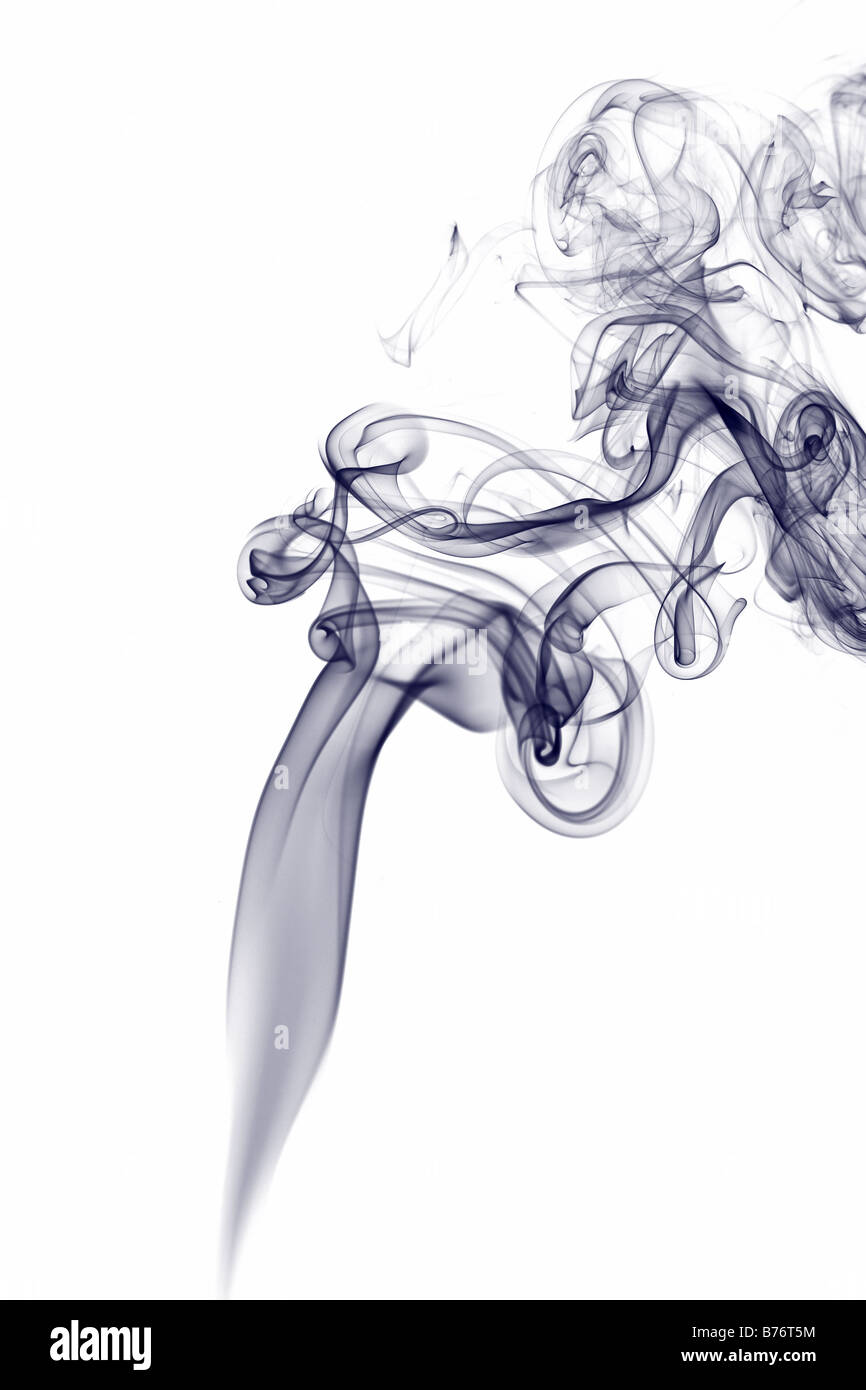 Smoke trail on a white background Stock Photo - Alamy