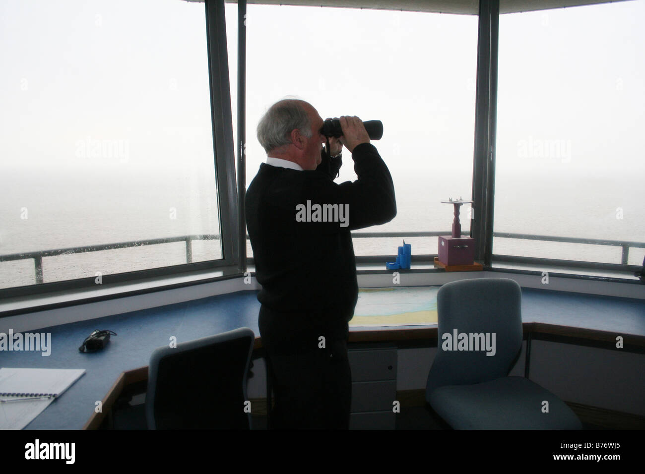 Coastguard officer on duty Barry Coastguard Station Vale of Glamorgan ...