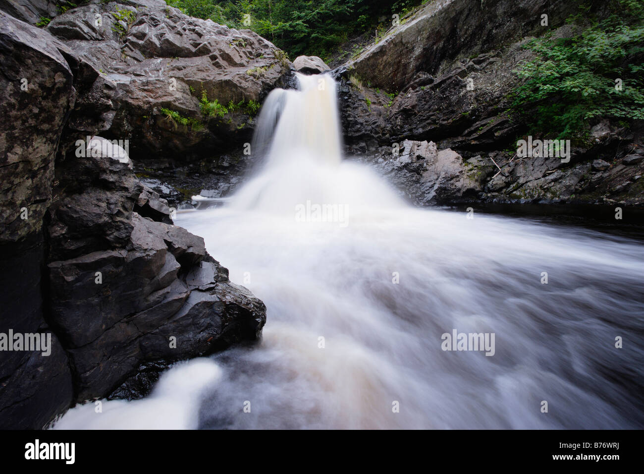 Sept-Chutes site. View of waterfall, Bas-Saint-Laurent region, Quebec ...
