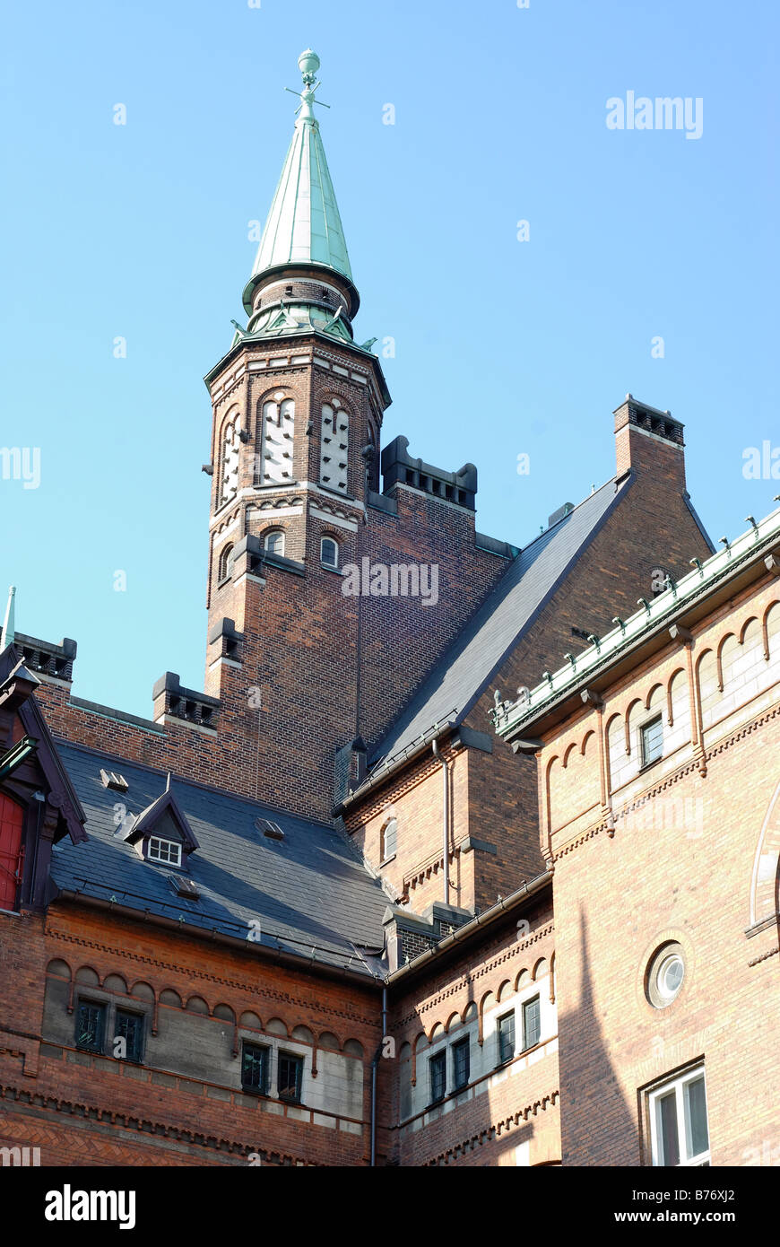View of the building of the Radhus from side of courtyard the City Hall ...