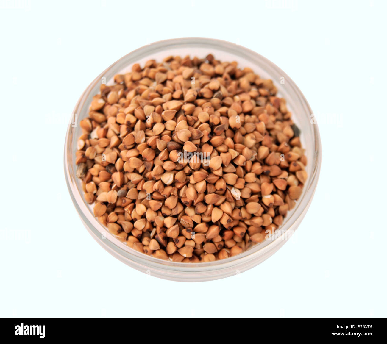 Buckwheat groats in a transparent glass bowl Stock Photo - Alamy