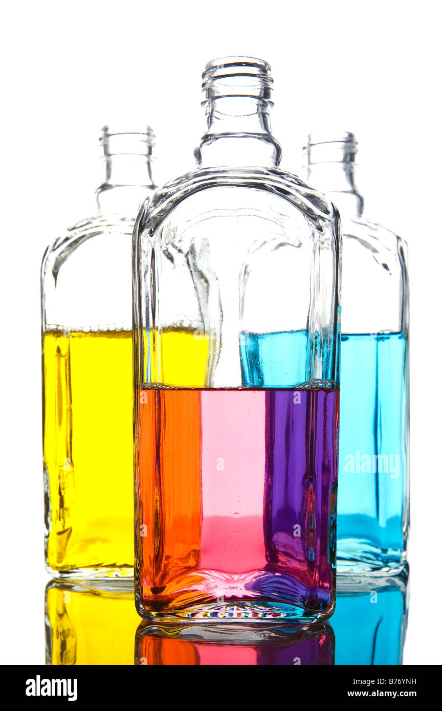 object on white Bottle with liquid Stock Photo - Alamy