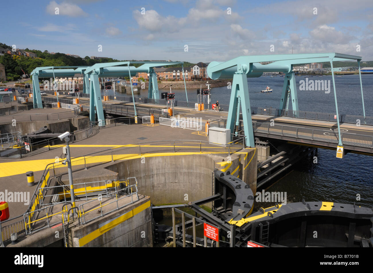 Lock gates Cardiff Bay Barrage Cardiff Wales UK Europe Stock Photo - Alamy