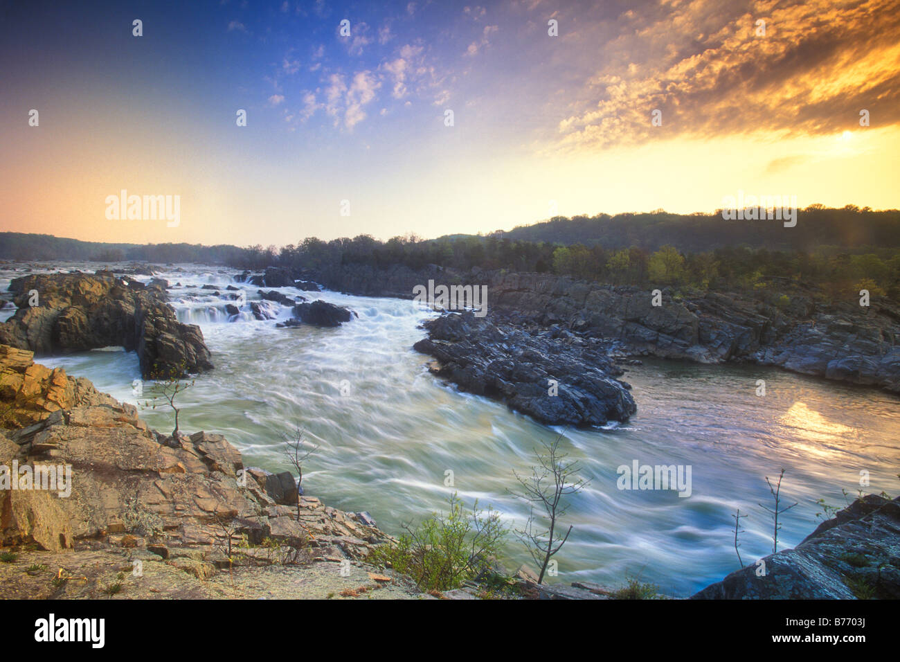 Sunrise, Mather Gorge, Great Falls Park, Fairfax County, Virginia, USA ...