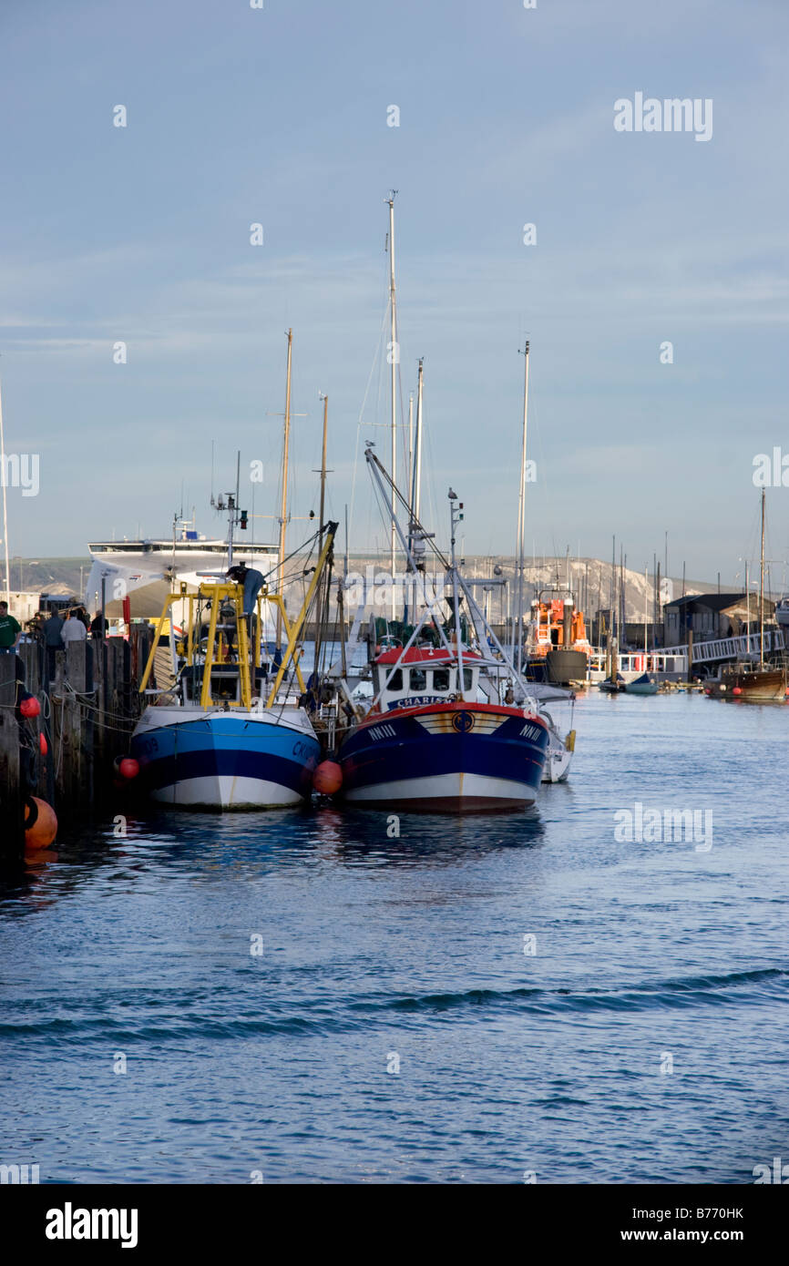 Fishing boats at Weymouth Harbour Dorset England Stock Photo - Alamy