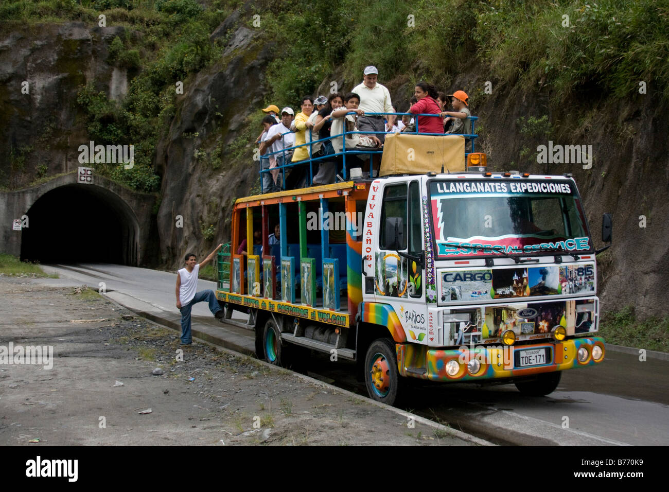 Colourful decorated Lorry buss for transporting local tourists ...