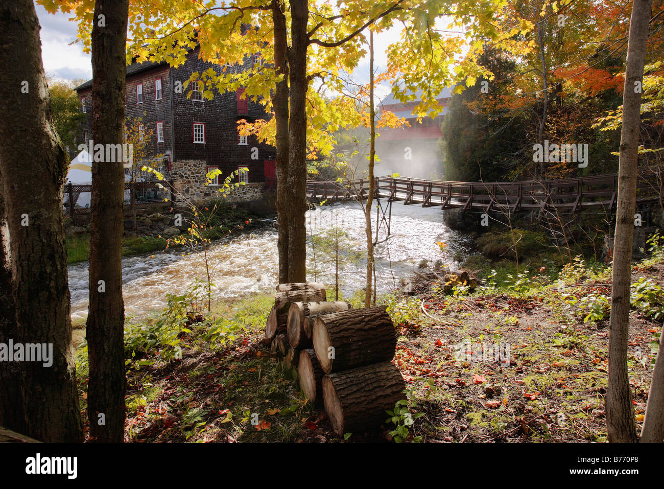 View of Ulverton Wool Mill, Eastern Townships, Quebec, Canada Stock ...