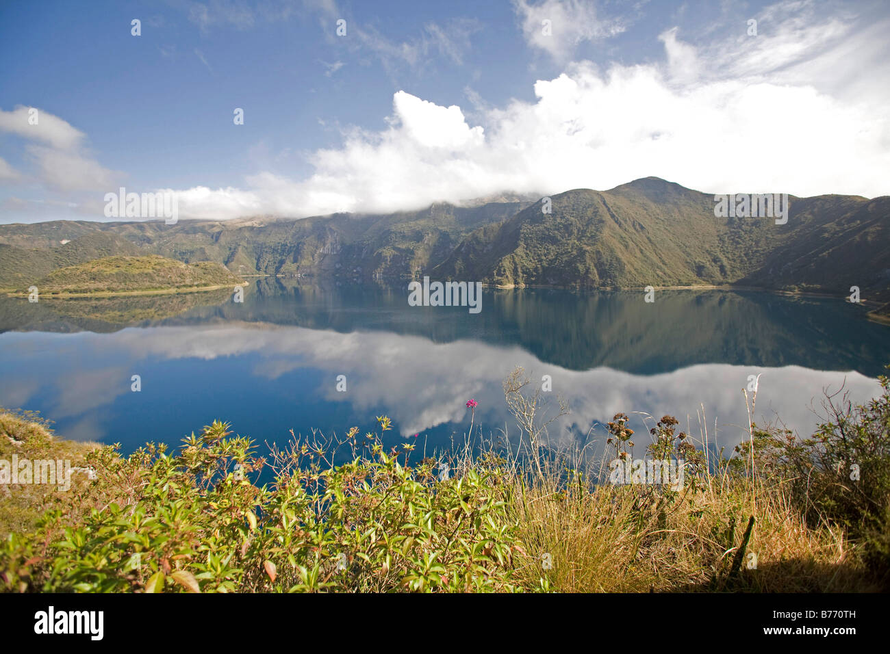 Cuicocha caldera and Crater lake at the foot of Cotacatchi Volcano in ...