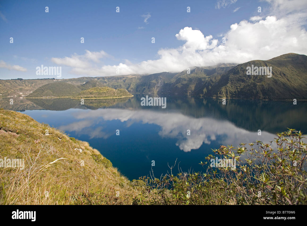 Cuicocha caldera and Crater lake at the foot of Cotacatchi Volcano in ...