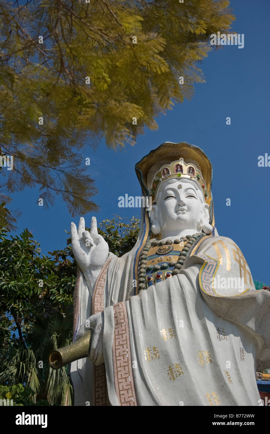 A sacred statue at the Tin Hau Goddess Temple Repulse Bay Beach in Hong ...