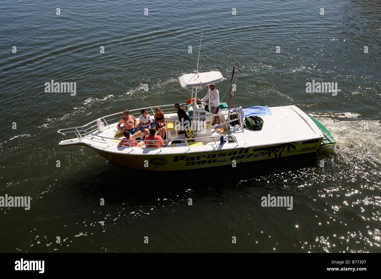 Parasailing trip boat at Siesta Key Sarasota Florida USA Intracoastal ...