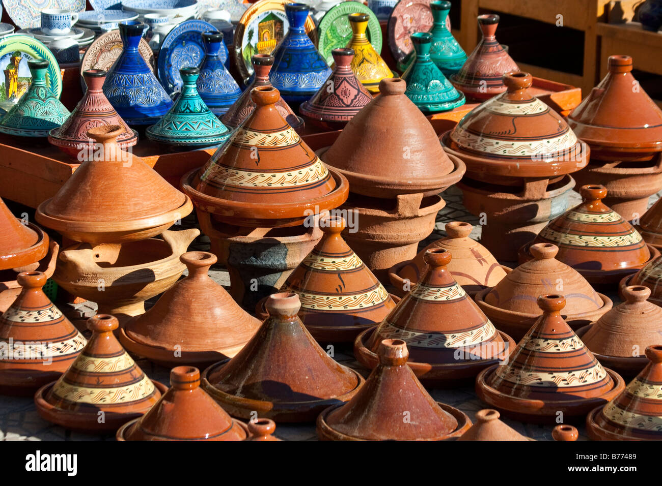 Tagine Pots in the Souk in Marrakesch Morocco Stock Photo - Alamy