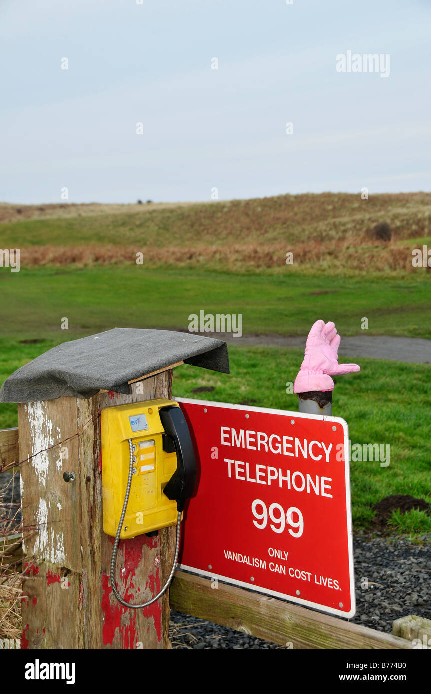 emergency telephone coast guard dunstonburgh northumberland Stock Photo ...