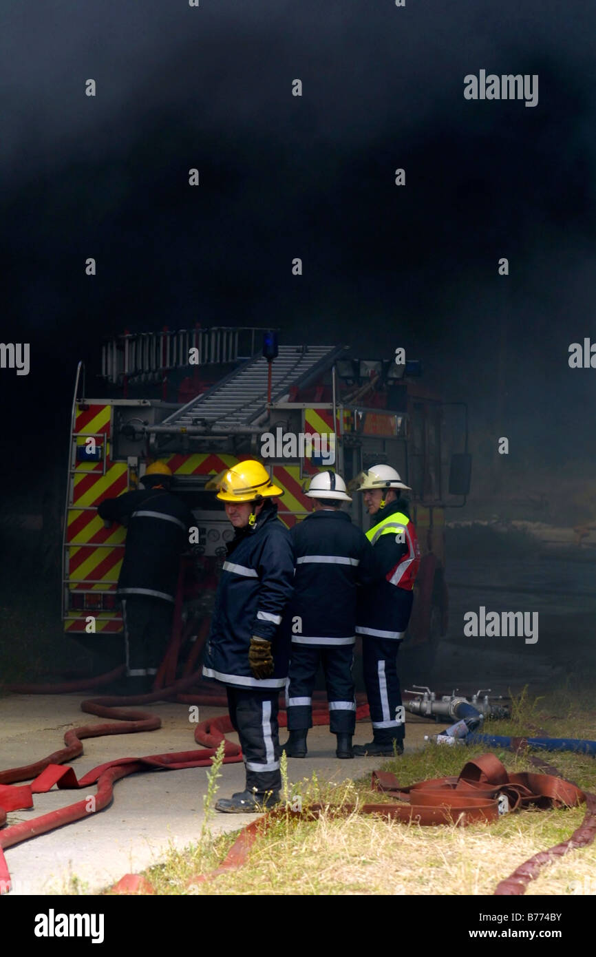 Heavy smoke condition at a farm fire Stock Photo - Alamy